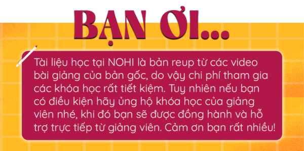 NOHI - Trang Chia Sẻ Tài Liệu Học Trực Tuyến Siêu Tiết Kiệm